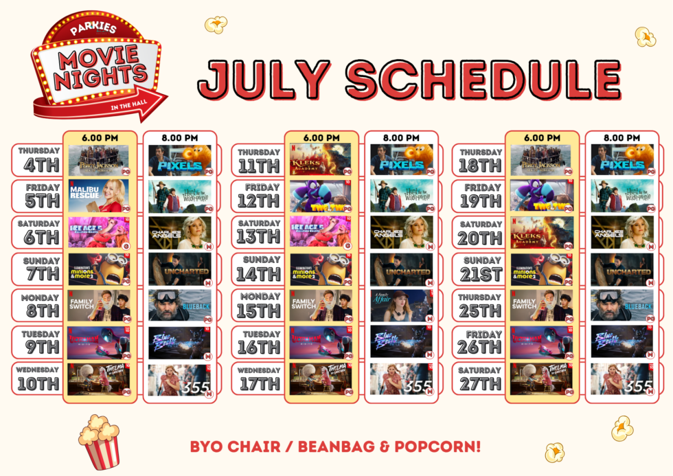 JULY Movie Nights - Coffs Coast Holiday Parks